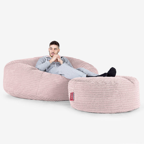 Lounge Pug® Mega Mammoth Sofa Sitzsack Xxl Schlafsofa Cord Rosa Big