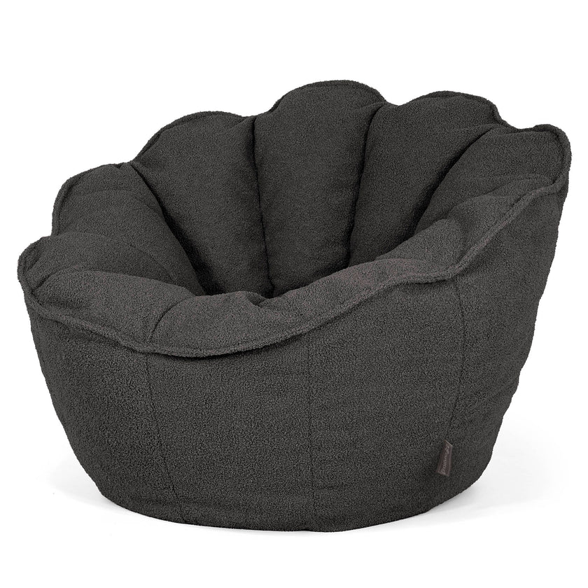 Lounge Pug Natalia Sacco Sitzsack Stuhl Bouclé Graphitgrau– Big Bertha ...